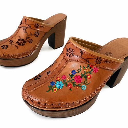 Huarache Sandal Woman Embroidered Clogs Mexican Huaraches | Etsy