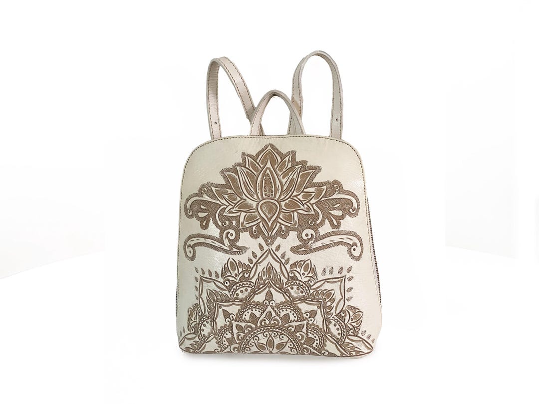 Hand-tooled Leather Backpack Aloha - Etsy