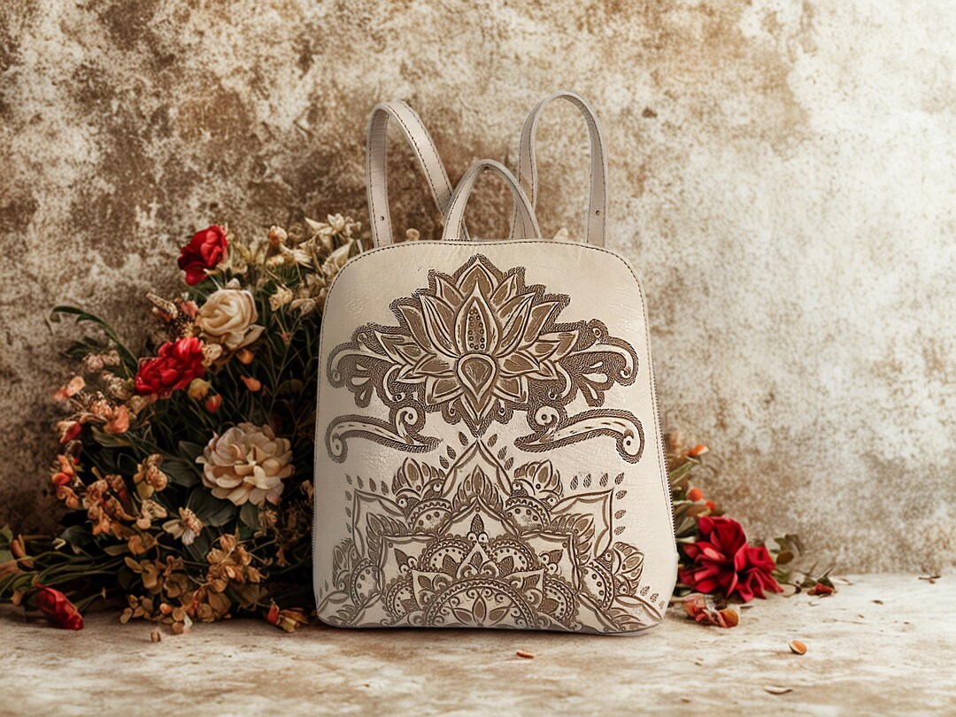 Hand-tooled Leather Backpack Aloha - Etsy