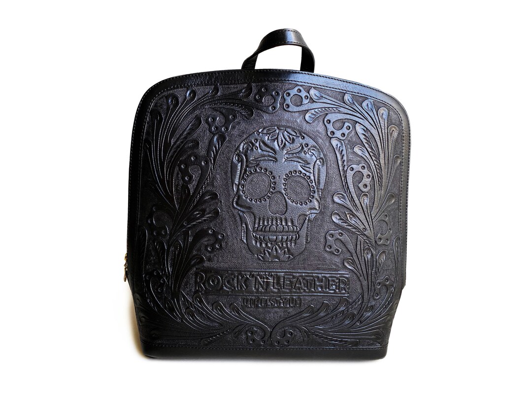 Hand-tooled Leather Backpack Rock N Leather - Etsy