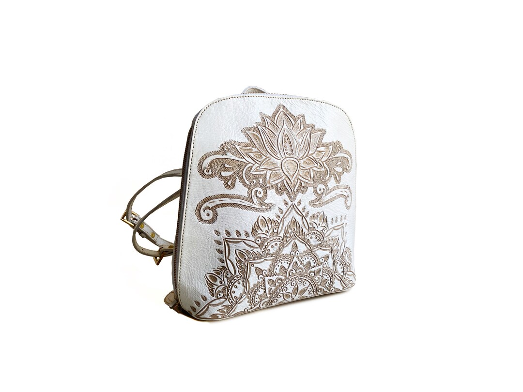 Hand-tooled Leather Backpack Aloha - Etsy
