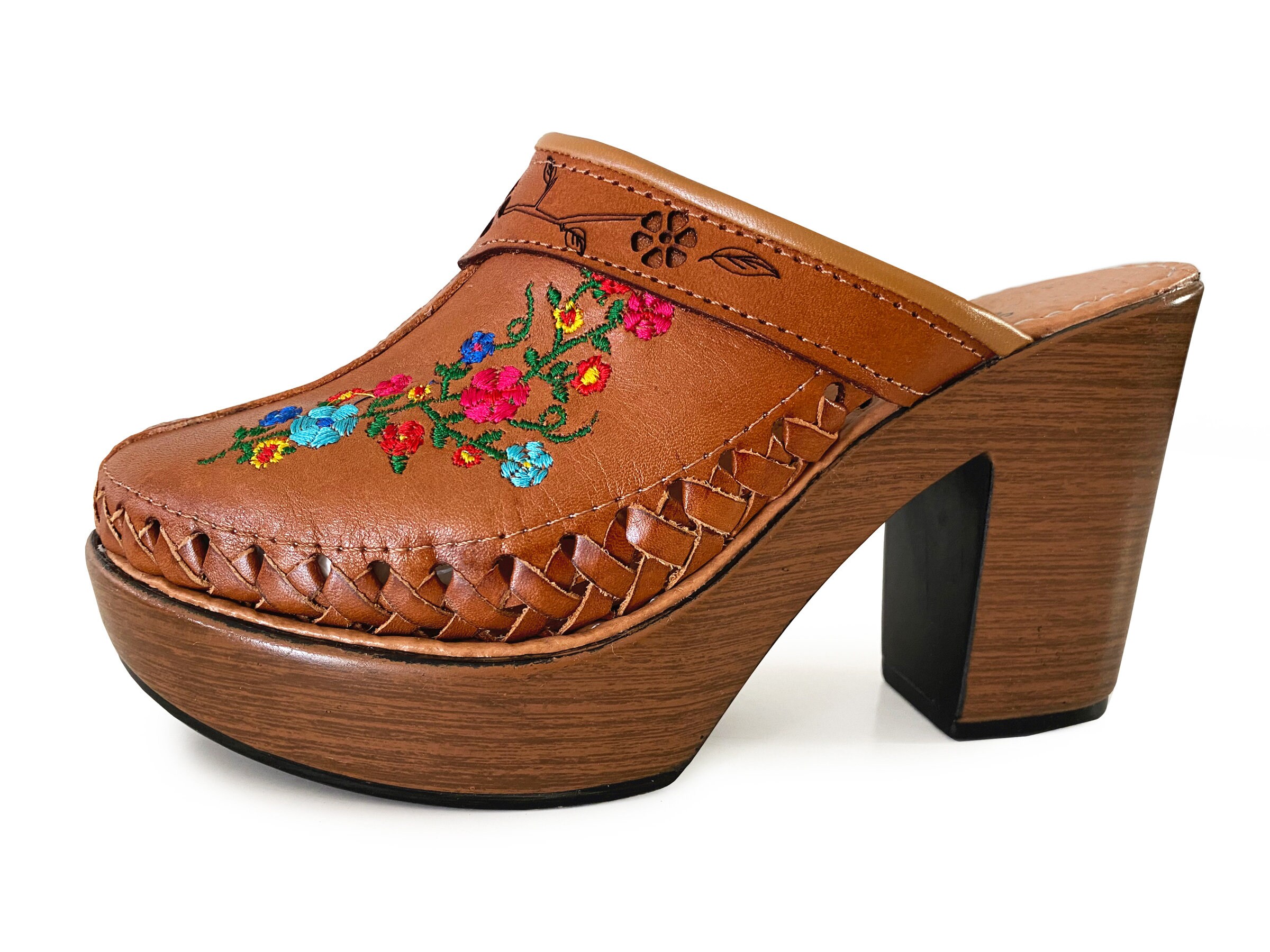 Huarache Sandal Woman Embroidered Clogs Mexican Huaraches - Etsy