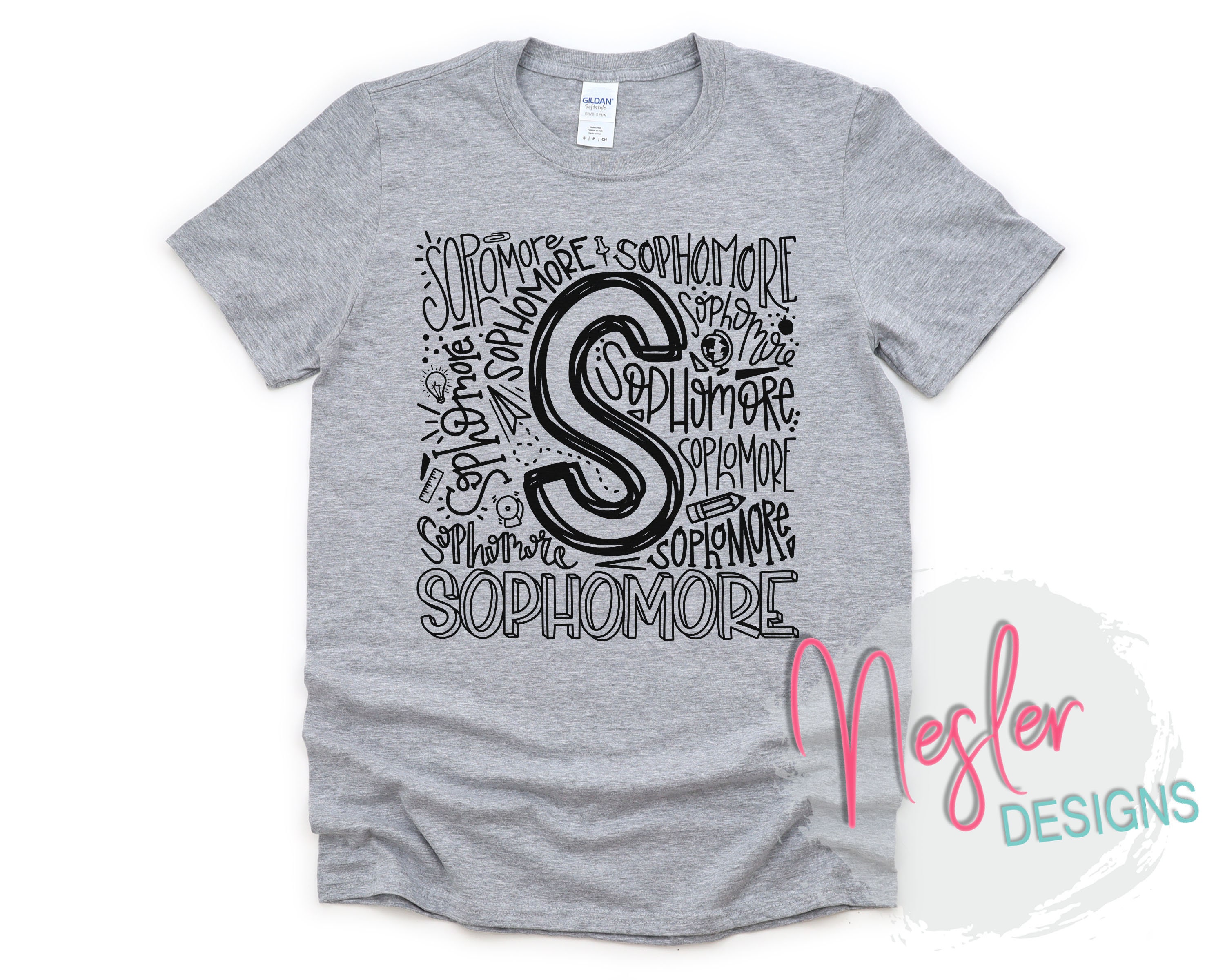 Sophomore Letter Art Shirt Back to School Homeschool - Etsy