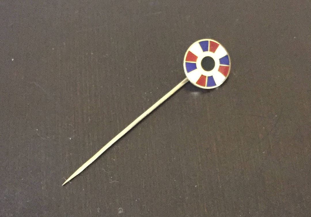 Victorian Enamel Stick Pin - 14 K - Gold, White, Red, Blue, Black - Etsy
