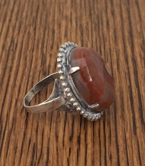 Reddish/Orange Stone w/ Sterling Silver Ring - Gem