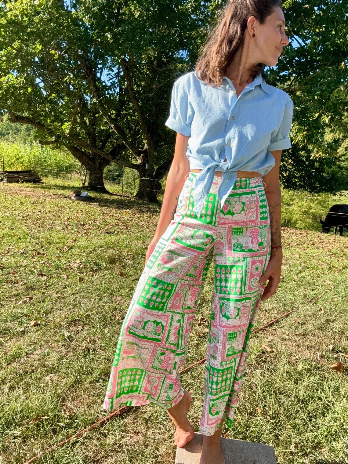 Ah! Austin Hill Novelty Print Wode Leg Pants - Etsy