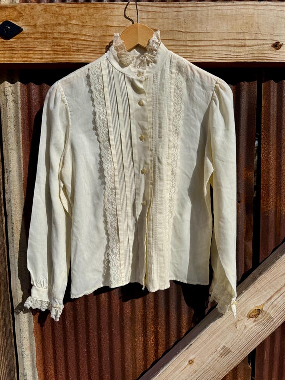 70s victorian lace blouse - Gem