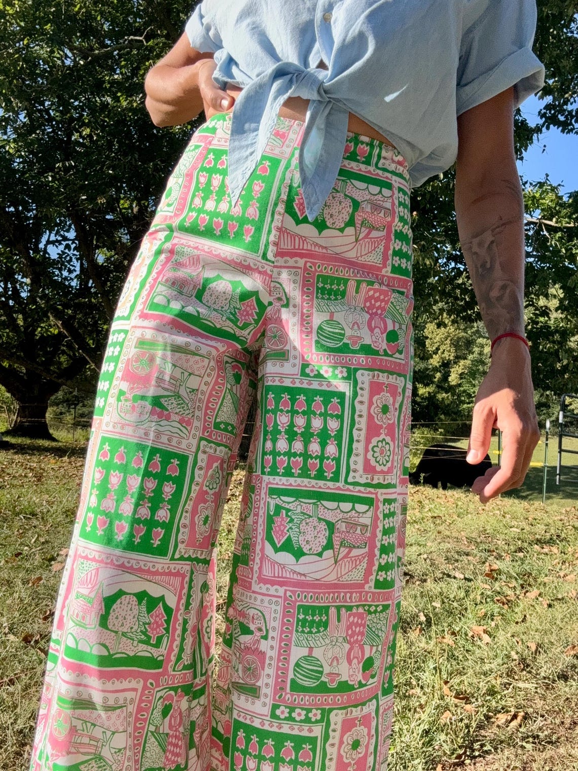 Ah! Austin Hill Novelty Print Wode Leg Pants - Etsy