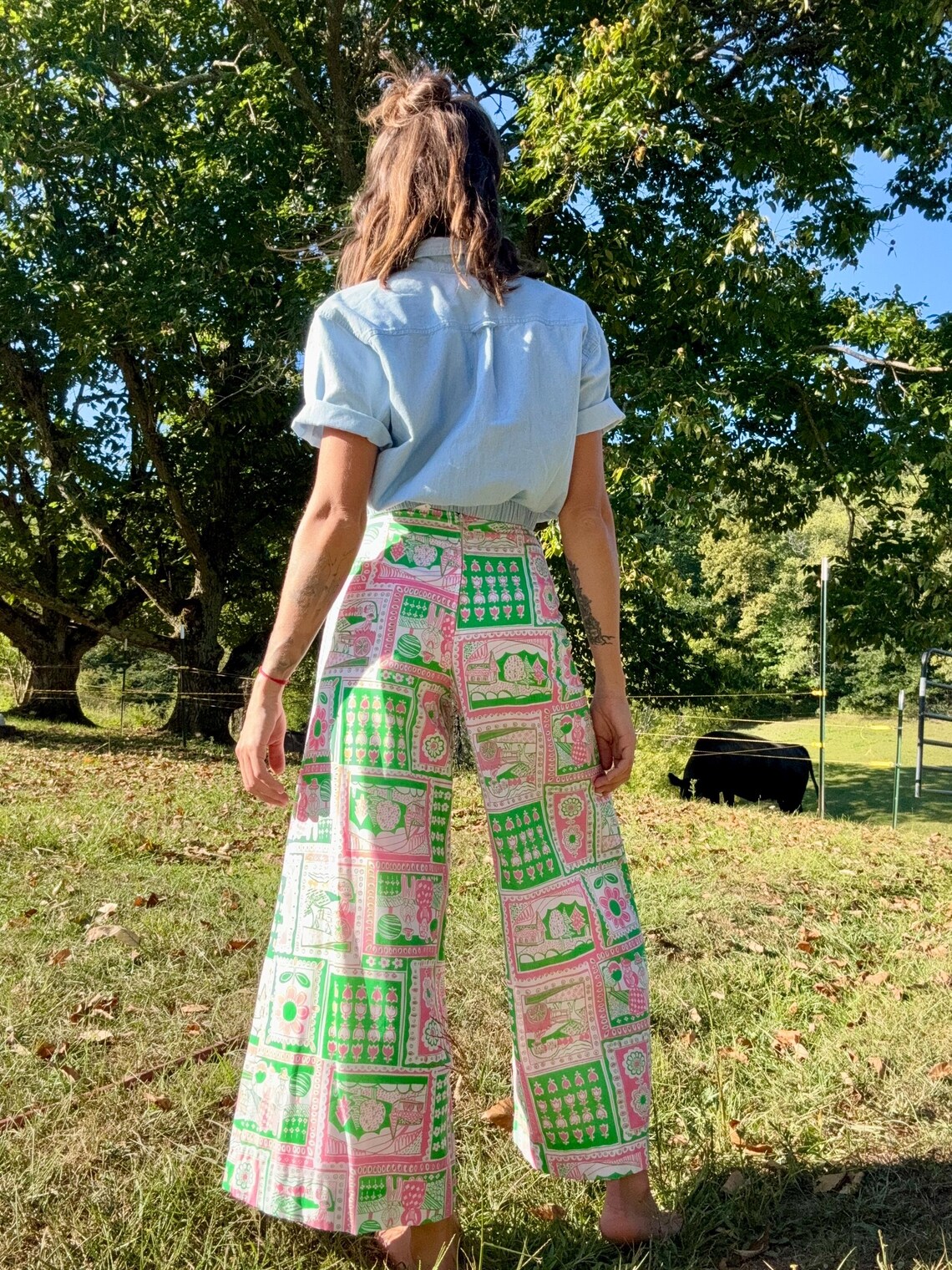 Ah! Austin Hill Novelty Print Wode Leg Pants - Etsy