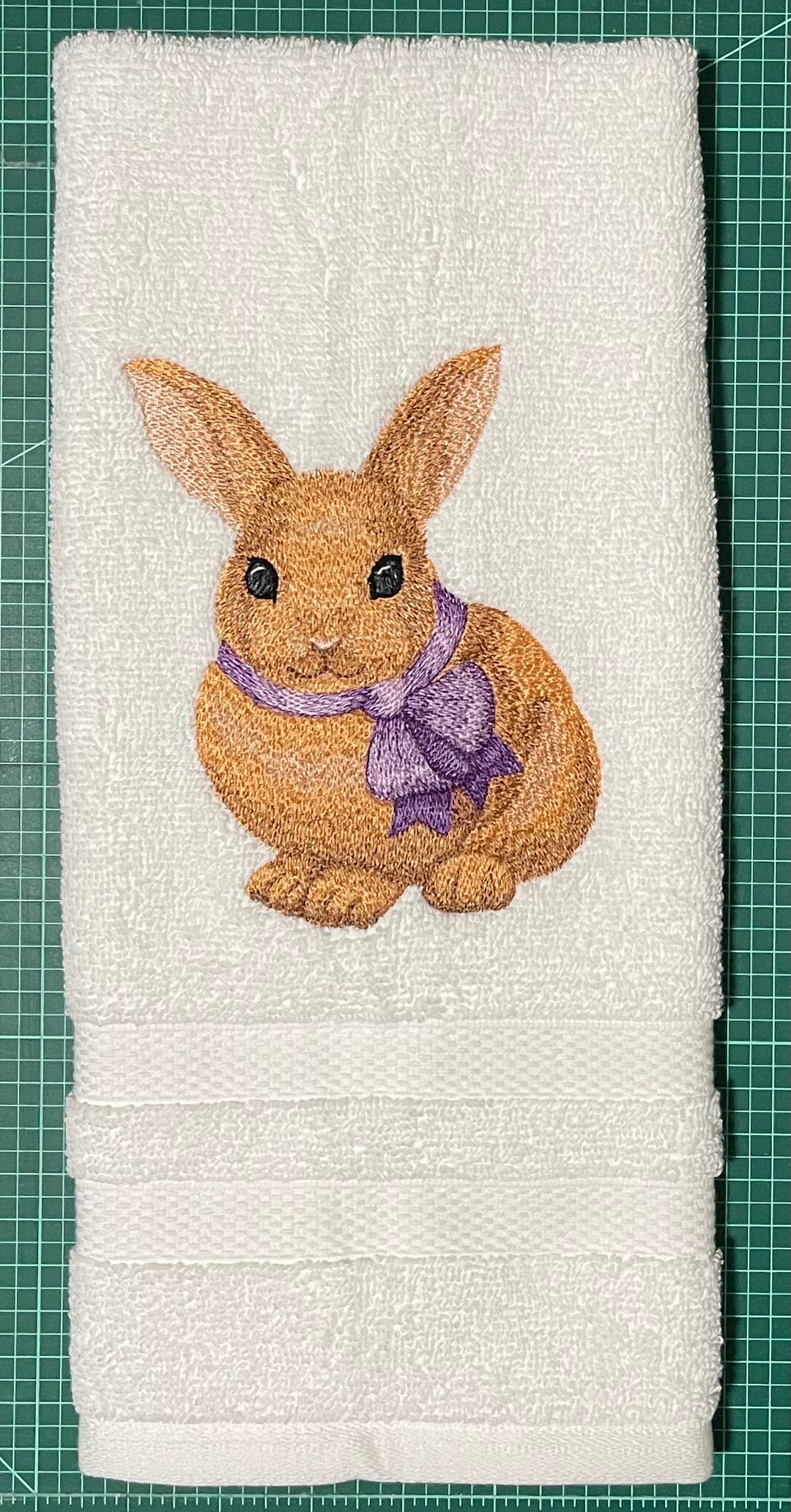 Embroidered Bathroom Hand Towel, Rabbit Hand Towel, Embroidered Towel ...