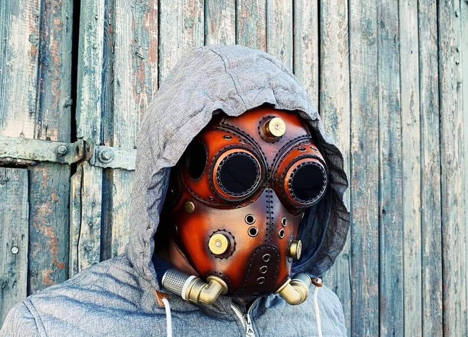 Full Face Leather Mask Biker Mask Dieselpunk Mask Wind | Etsy