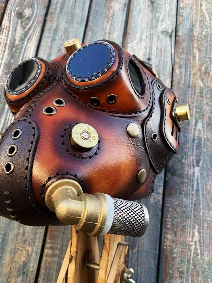 Full Face Leather Mask Biker Mask Dieselpunk Mask Wind | Etsy