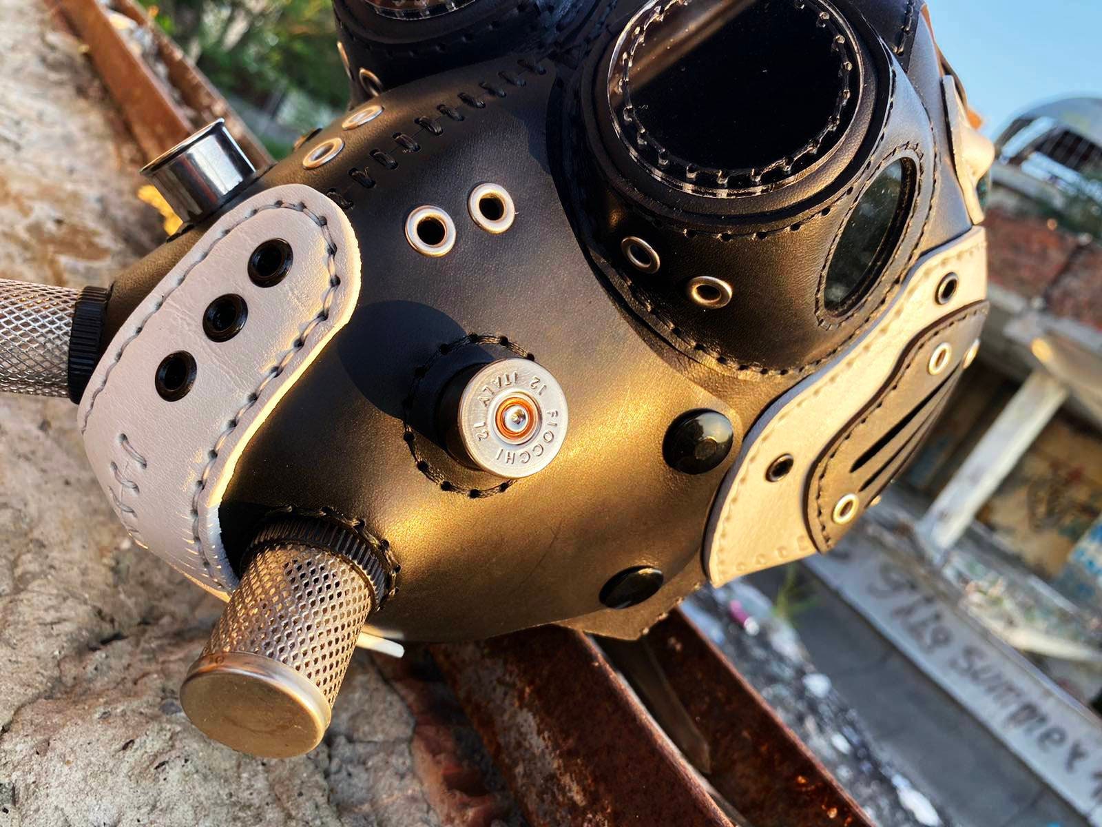 Full Face Leather Mask Biker Mask Dieselpunk Mask Covid - Etsy