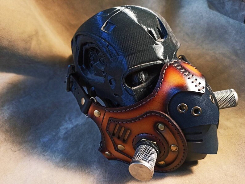 Half Face Motorcycle Leather Mask Biker Mask Leather Mask | Etsy