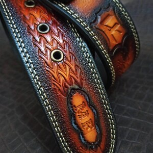 Leather Belt, Personalised Belt, Gift for Men, Biker Gift, Tooled Belt ...