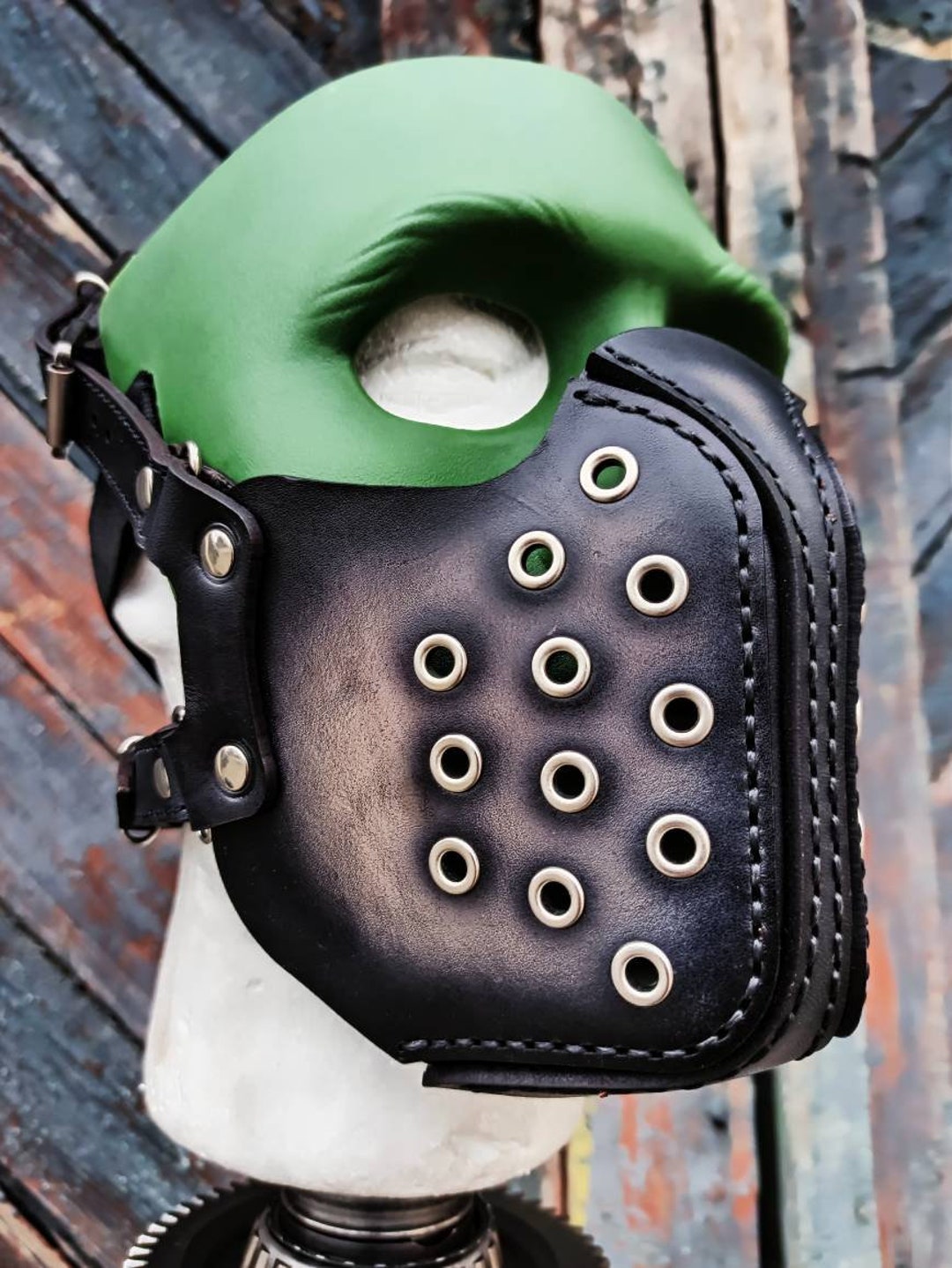Half Face Motorcycle Leather Mask, Biker Mask, Leather Mask, Wind ...
