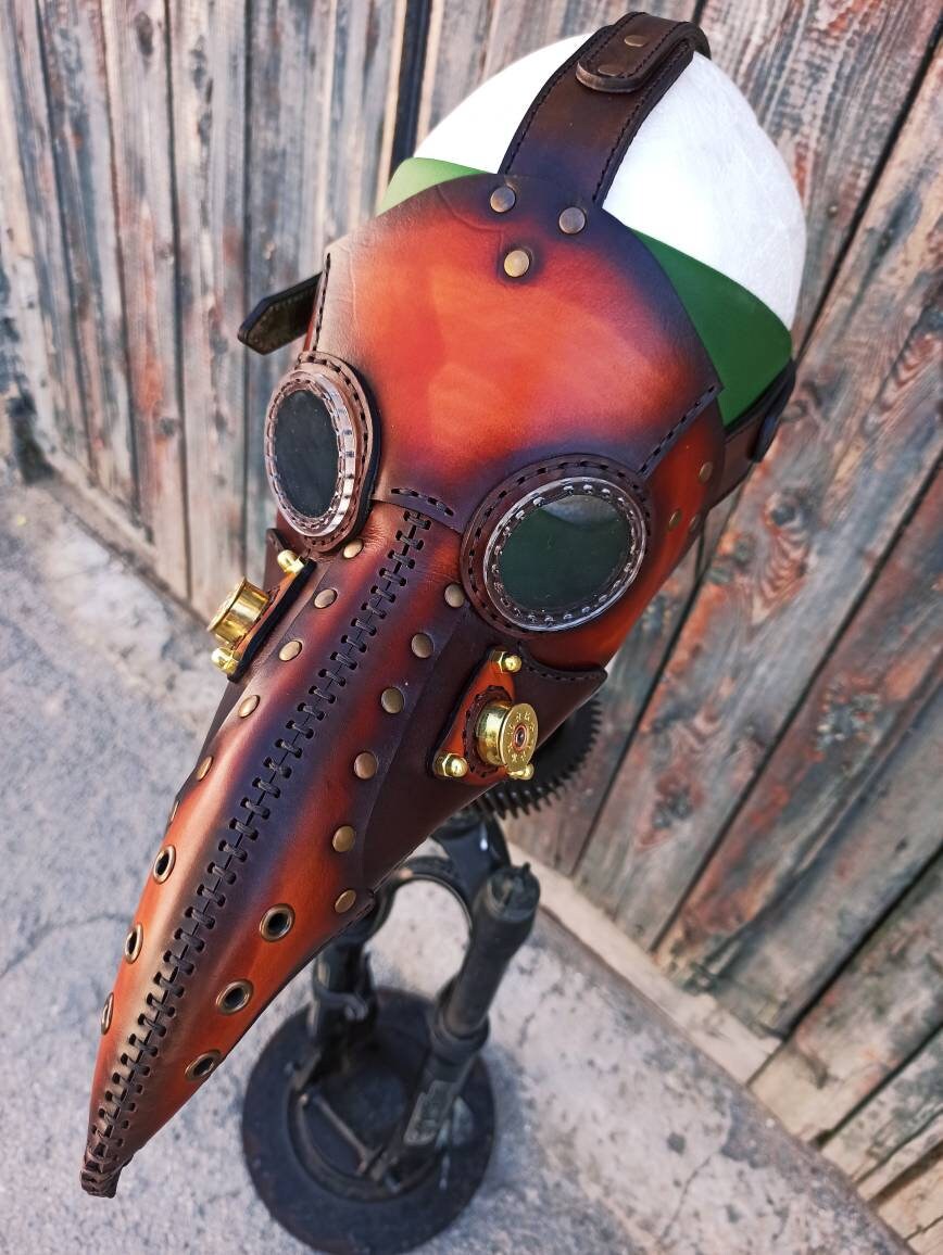 Full Face Leather Mask Biker Mask Dieselpunk Maskdoctor | Etsy