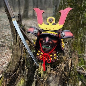 Samurai Mask, Samurai Helmet, Samurai Kabuto, Full Face Leather Mask ...