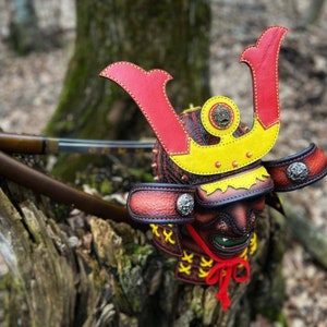 Samurai Mask, Samurai Helmet, Samurai Kabuto, Full Face Leather Mask ...