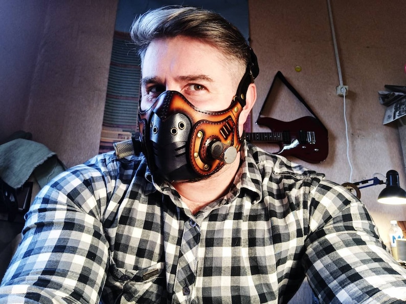 Half Face Motorcycle Leather Mask Biker Mask Leather Mask - Etsy