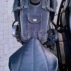 Ural Motorcycle Fuel Tank Cover: Handmade Crazy Horse Leather Gas Bag ...