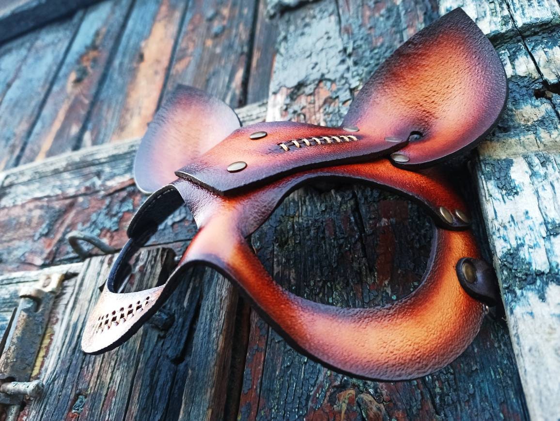 Cat Woman Mask Mask Cat mask Leather Mask foxy leather | Etsy