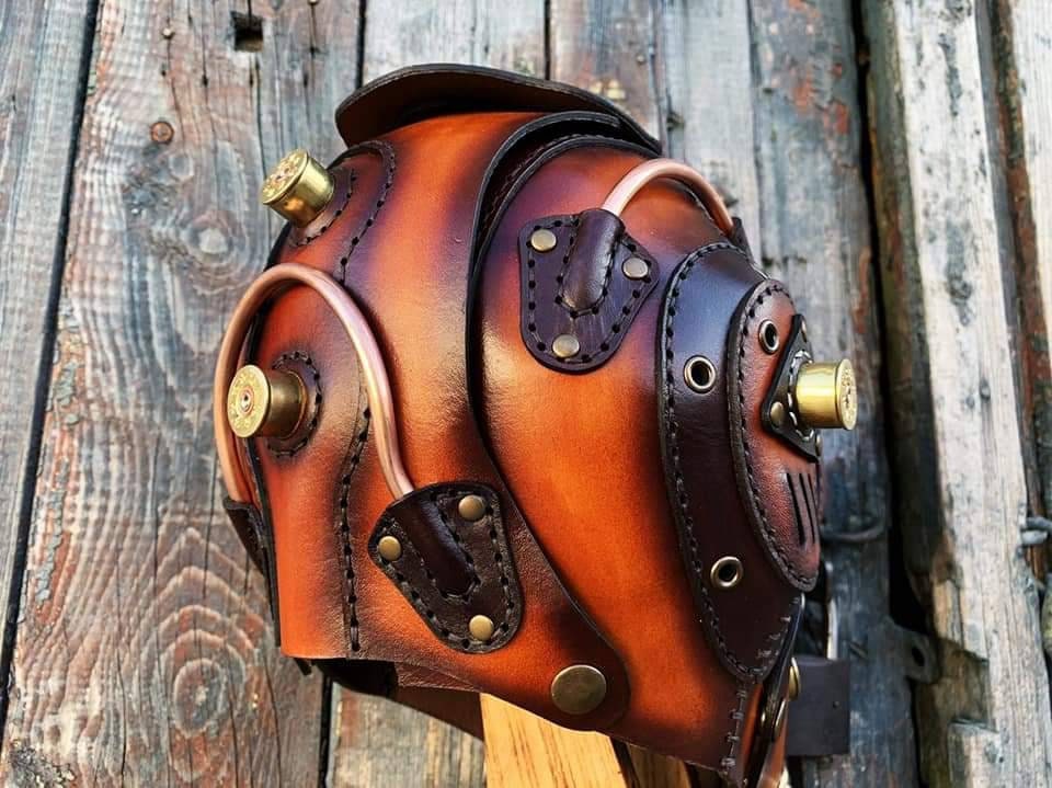 Full Face Leather Mask Biker Mask Dieselpunk Mask Wind | Etsy