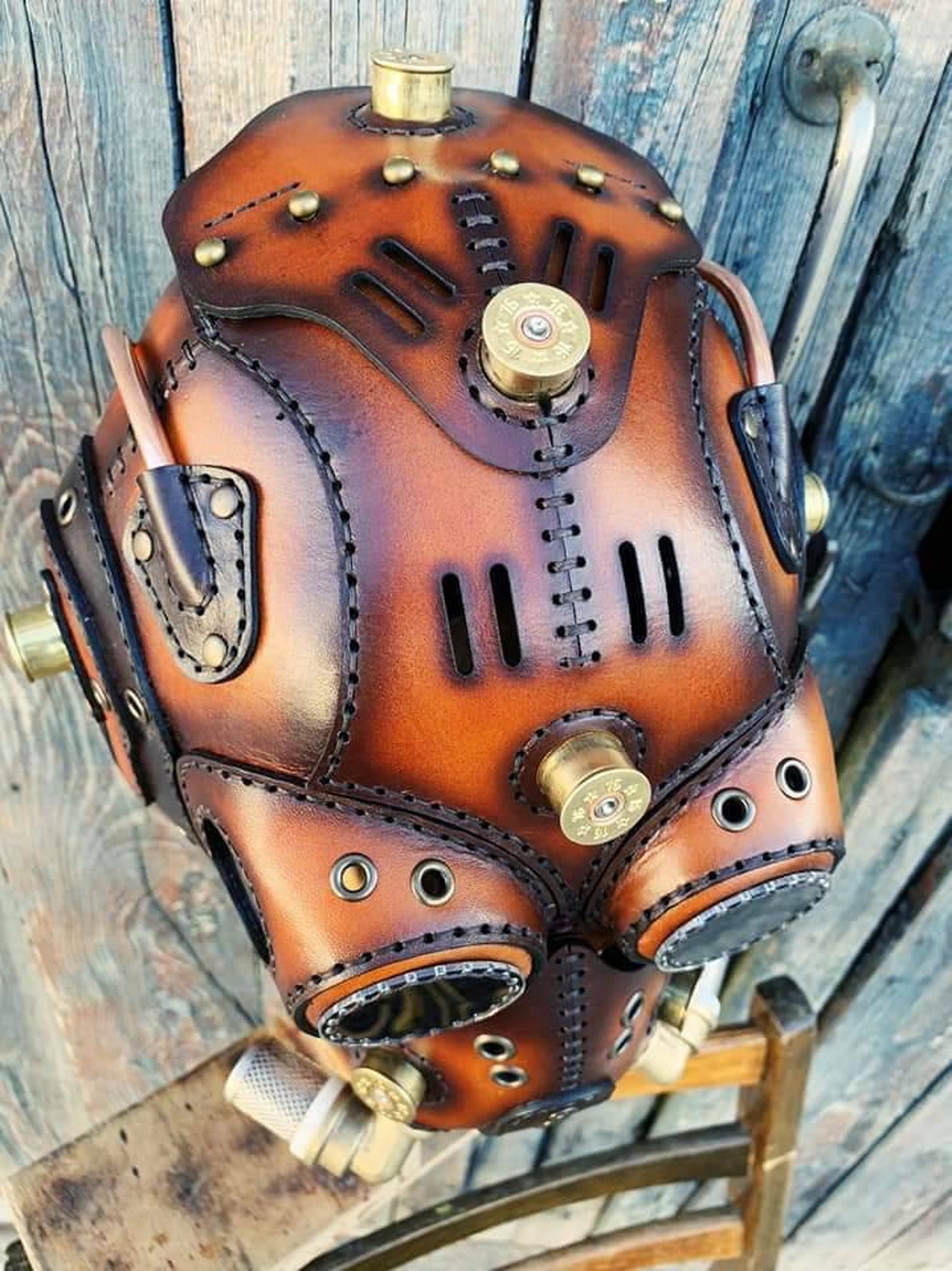 Full Face Leather Mask Biker Mask Dieselpunk Mask Wind | Etsy