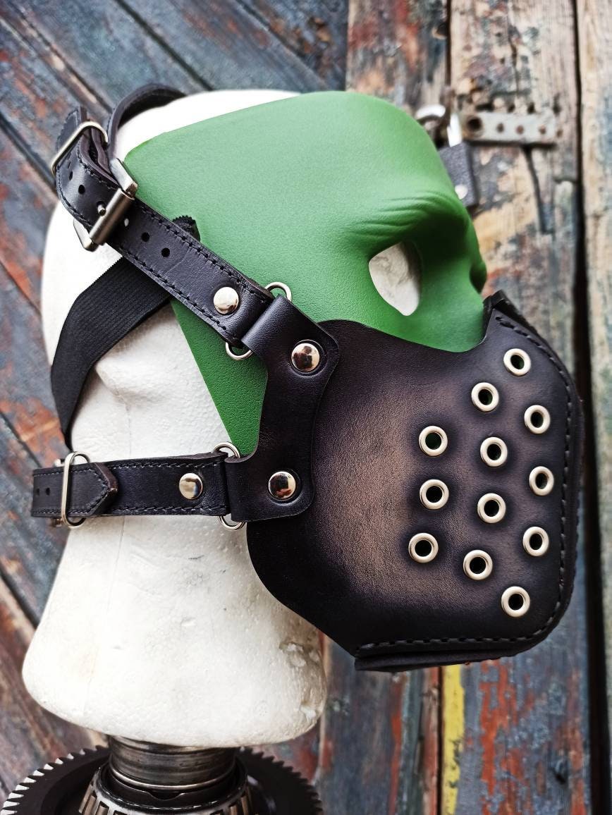 Half Face Motorcycle Leather Mask Biker Mask Leather Mask - Etsy