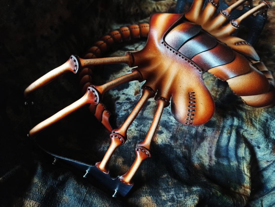 Facehugger Mask Alien Mask Covid Symbol Leather Mask. Streampunk Mask ...