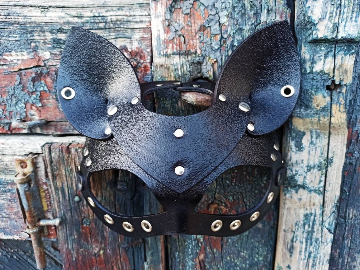 Cat Woman Mask Mask Cat Mask Leather Mask Foxy Leather | Etsy