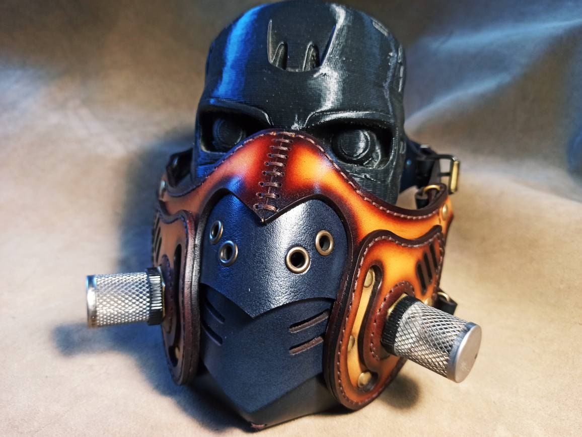 Half Face Motorcycle Leather Mask Biker Mask Leather Mask | Etsy