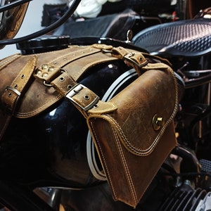 Handmade Leather Motorcycle Fuel Tank Cover Bags: Ural, Dnepr, K750 ...