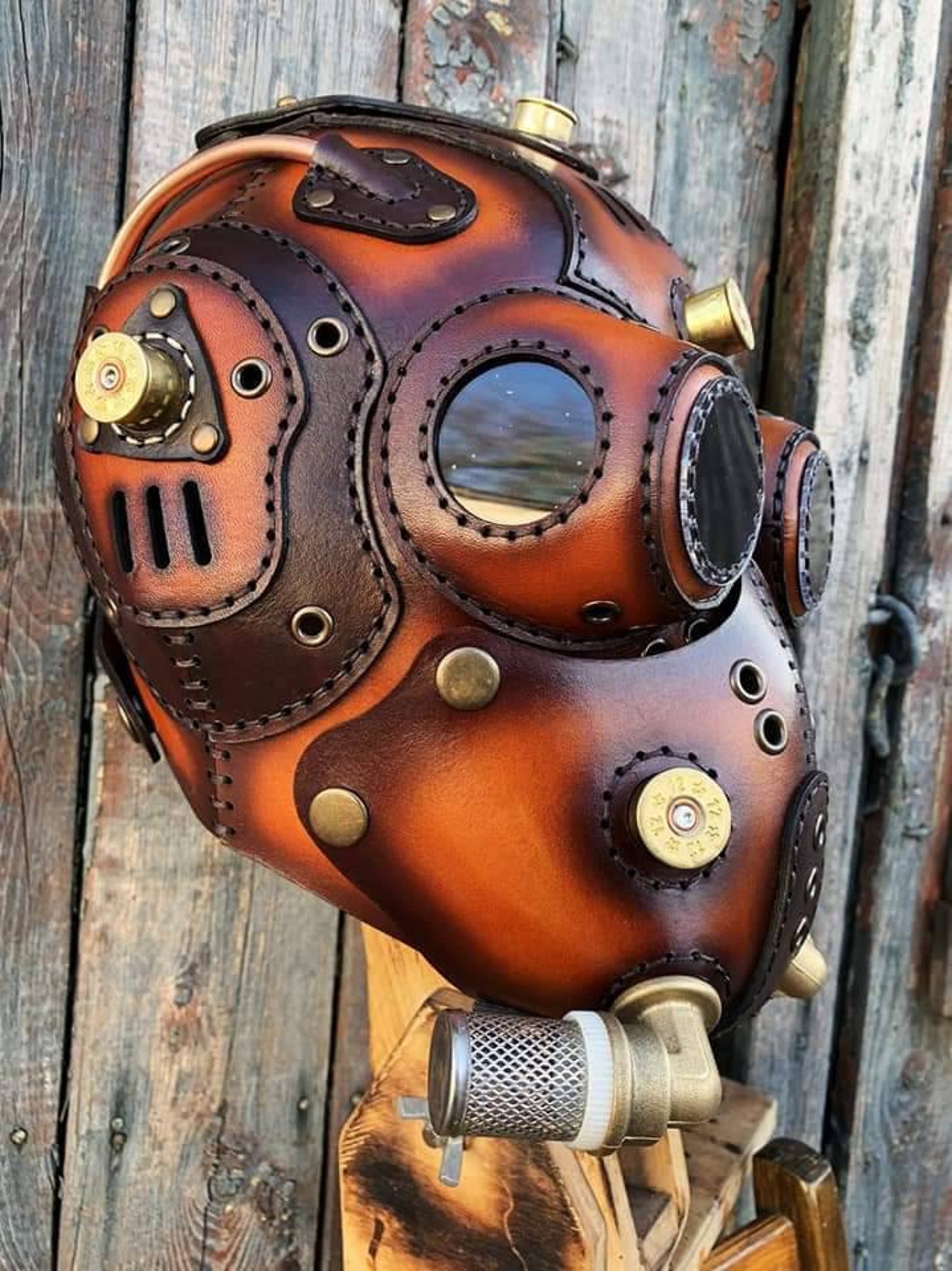 Full Face Leather Mask, Biker Mask, Dieselpunk Mask, Wind Protection ...