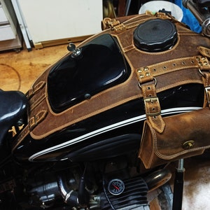 Handmade Leather Motorcycle Fuel Tank Cover Bags: Ural, Dnepr, K750 ...