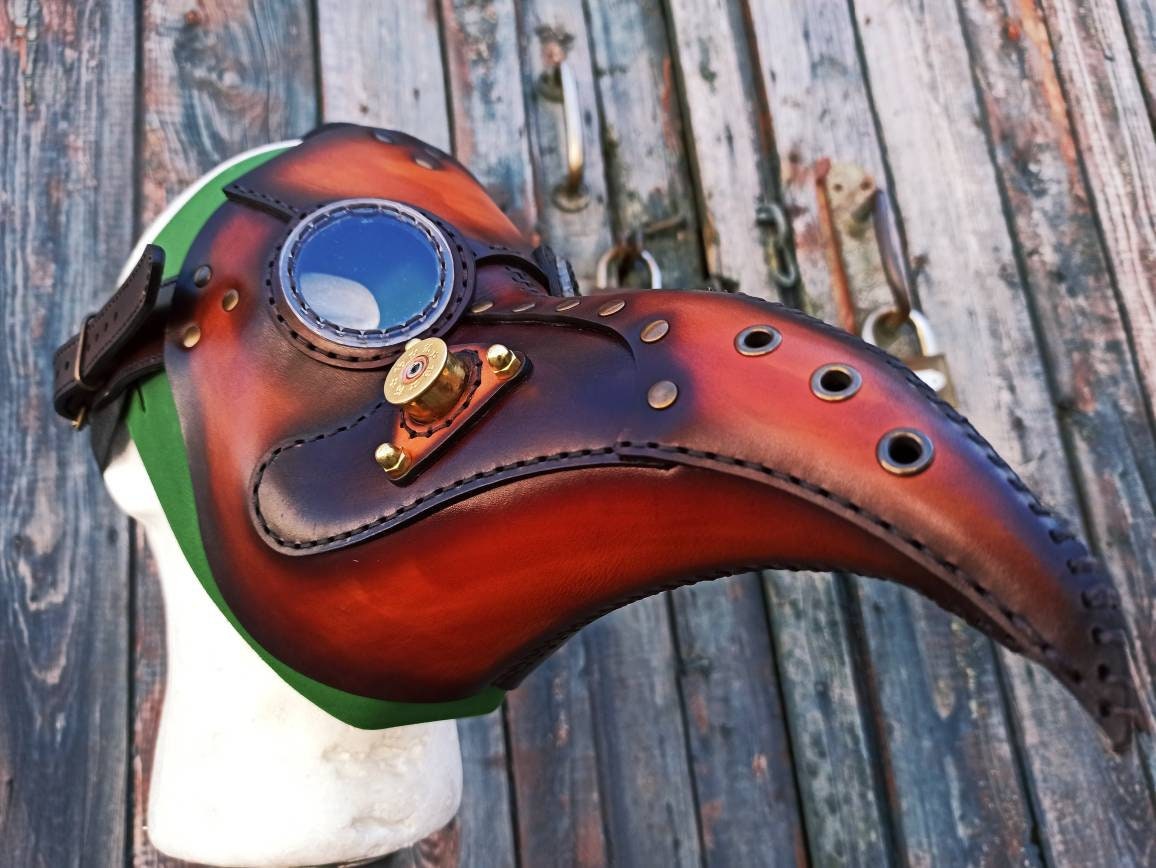 Full Face Leather Mask Biker Mask Dieselpunk Maskdoctor | Etsy
