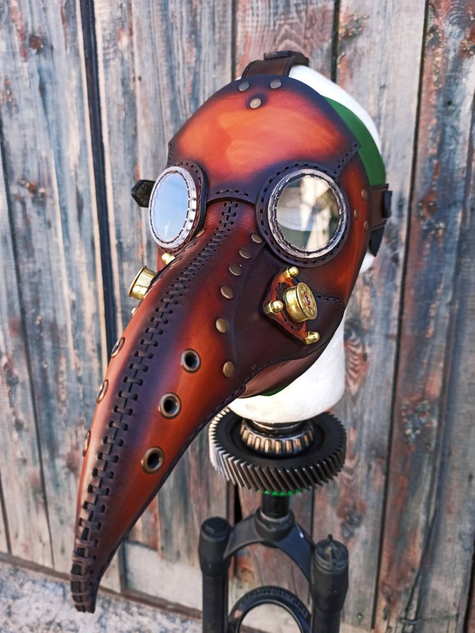 Full Face Leather Mask Biker Mask Dieselpunk Maskdoctor | Etsy