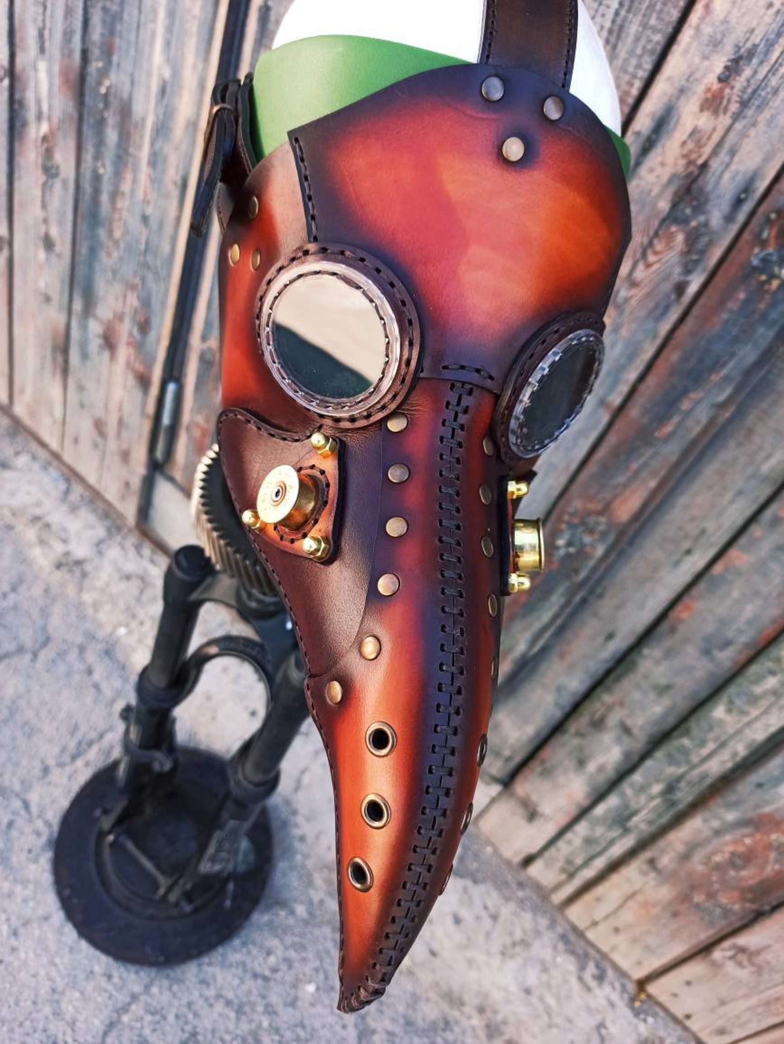 Full Face Leather Mask Biker Mask Dieselpunk Maskdoctor | Etsy