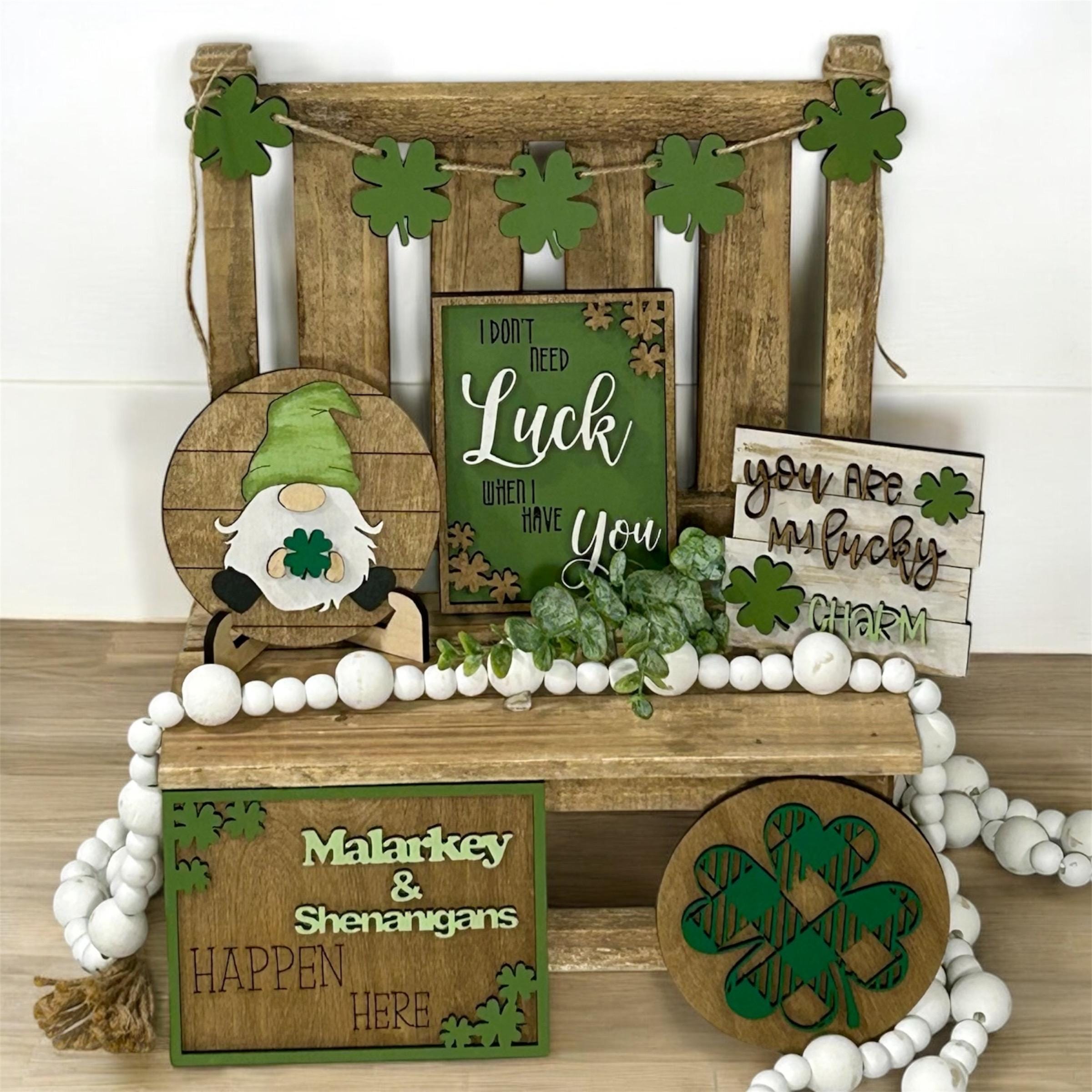 St. Patricks Day/ Shamrock With Gnome/ With Malarkey and Shenanigans ...