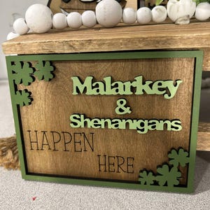 St. Patricks Day/ Shamrock With Gnome/ With Malarkey and Shenanigans ...