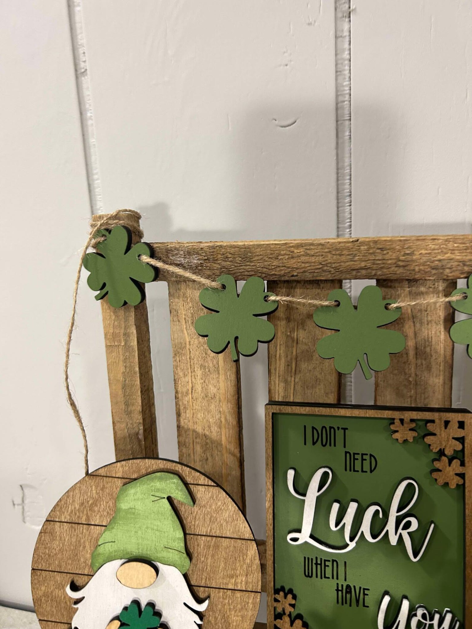 St. Patricks Day/ Shamrock With Gnome/ With Malarkey and Shenanigans ...