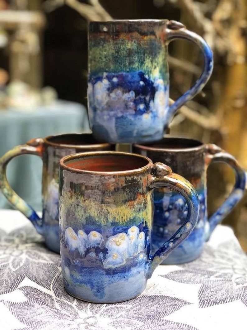 1-mug Single Large Blue Pottery Mug Ceramic Coffee Mug - Etsy