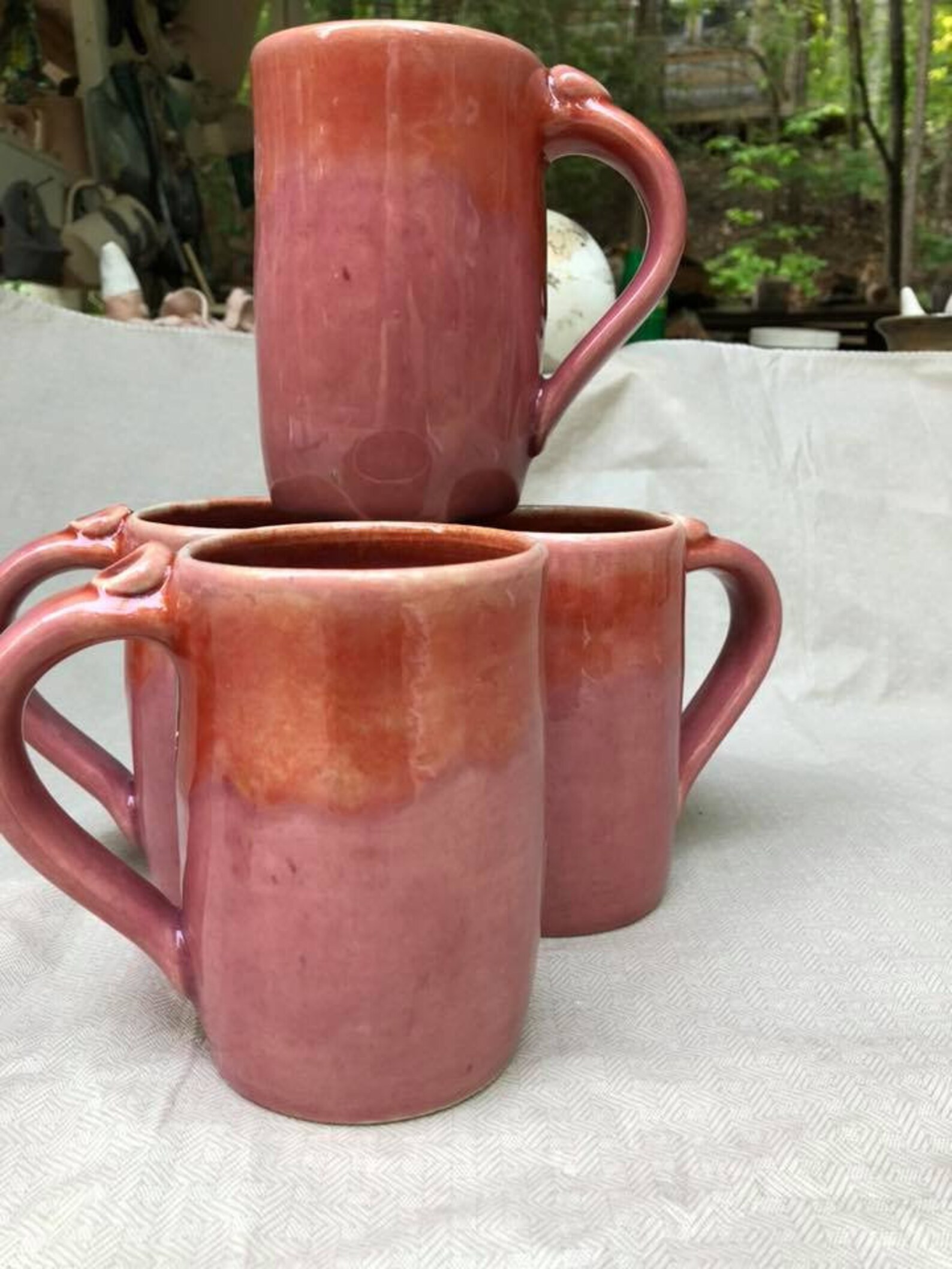 1-Mug Pink Mugs Pottery Ceramic Coffee Mug Large Stoneware - Etsy Nederland