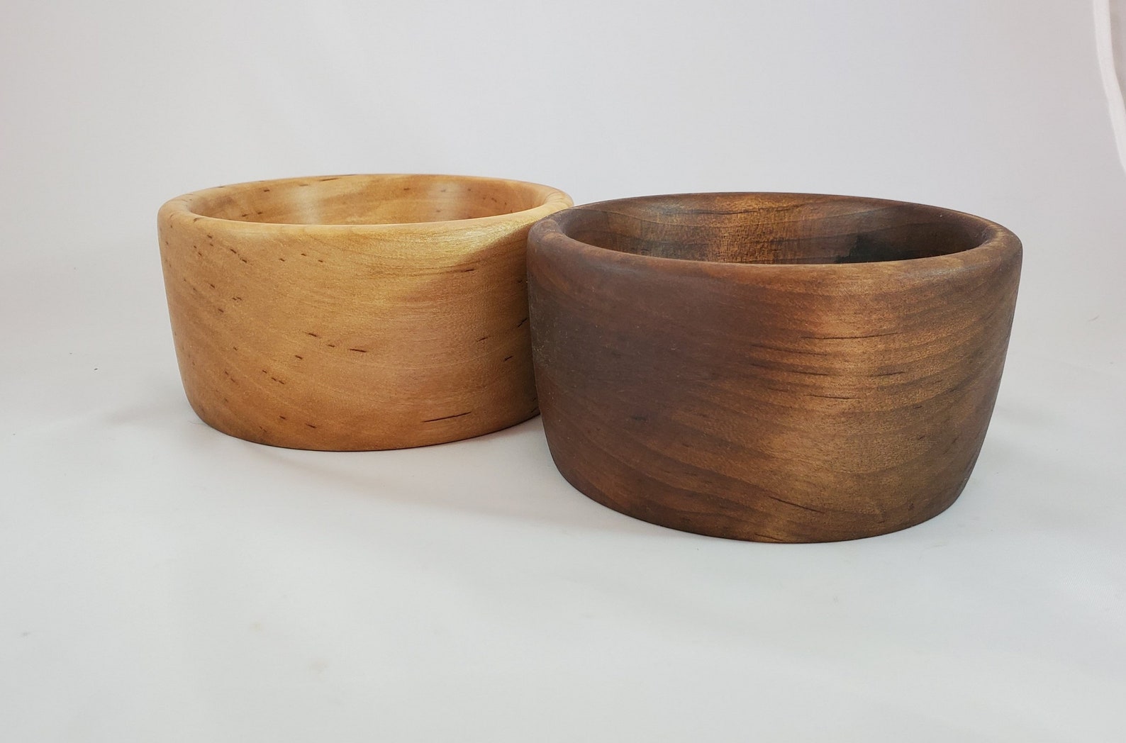 Pair of Red River Birch Woodturned Bowls Décor Wooden - Etsy