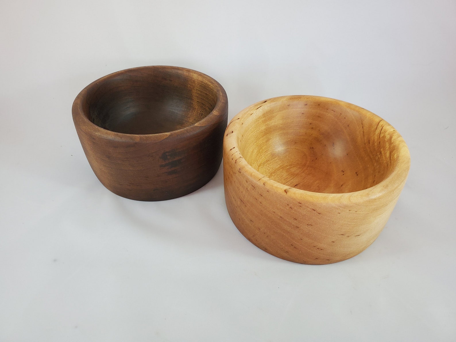 Pair of Red River Birch Woodturned Bowls Décor Wooden | Etsy
