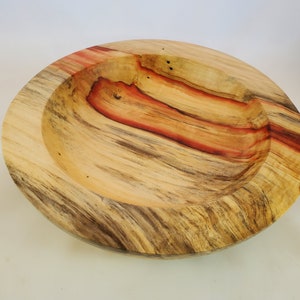 Red Flame Box Elder Spalted Wood Turned Dish / Wide Rimmed Bowl, Wooden ...