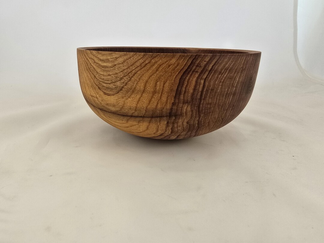 Teak Wobble Wood Turned Dish Bowl, Wooden Rustic Bowl, Farmhouse Style ...