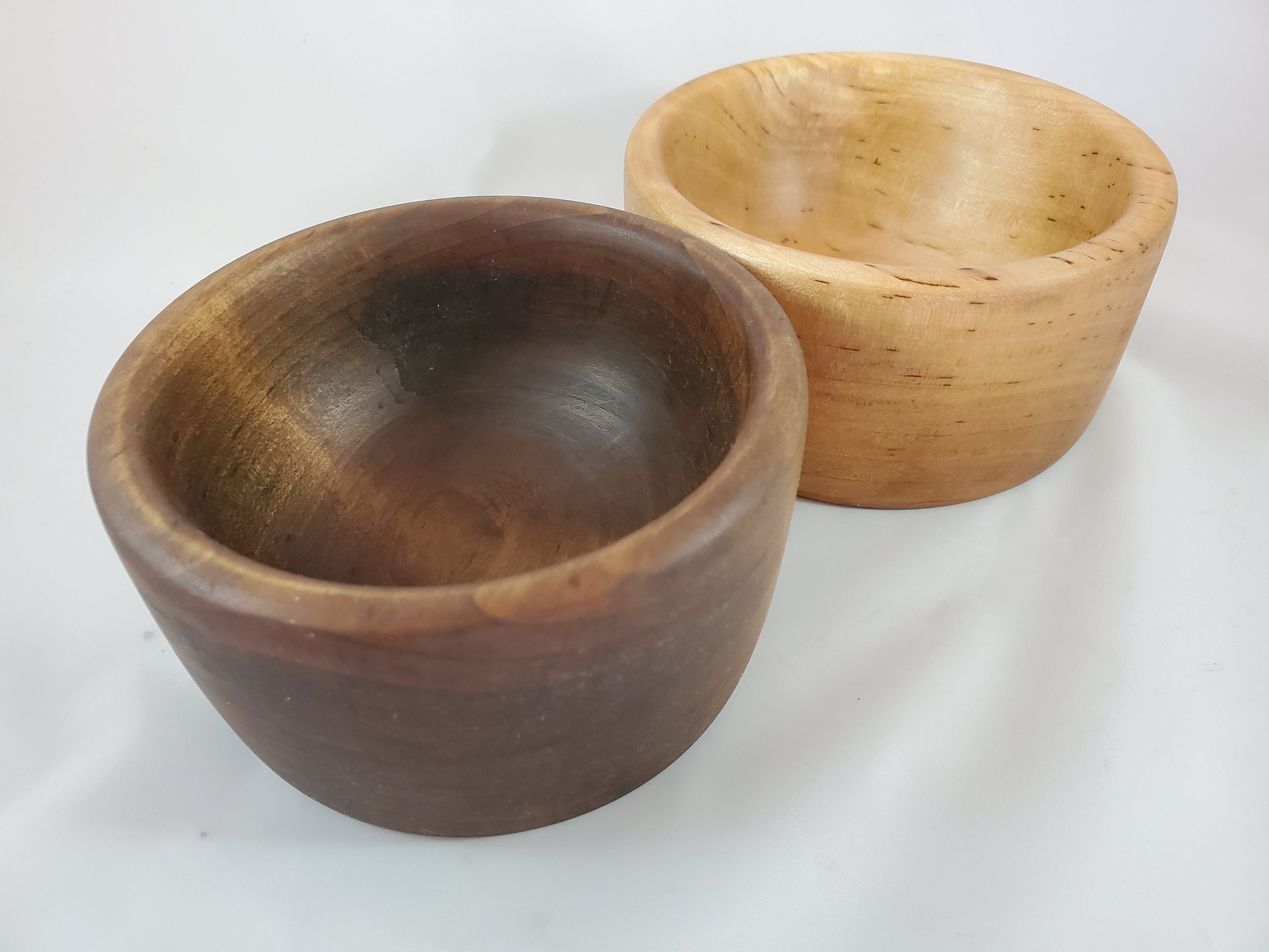 Pair of Red River Birch Woodturned Bowls Décor Wooden | Etsy