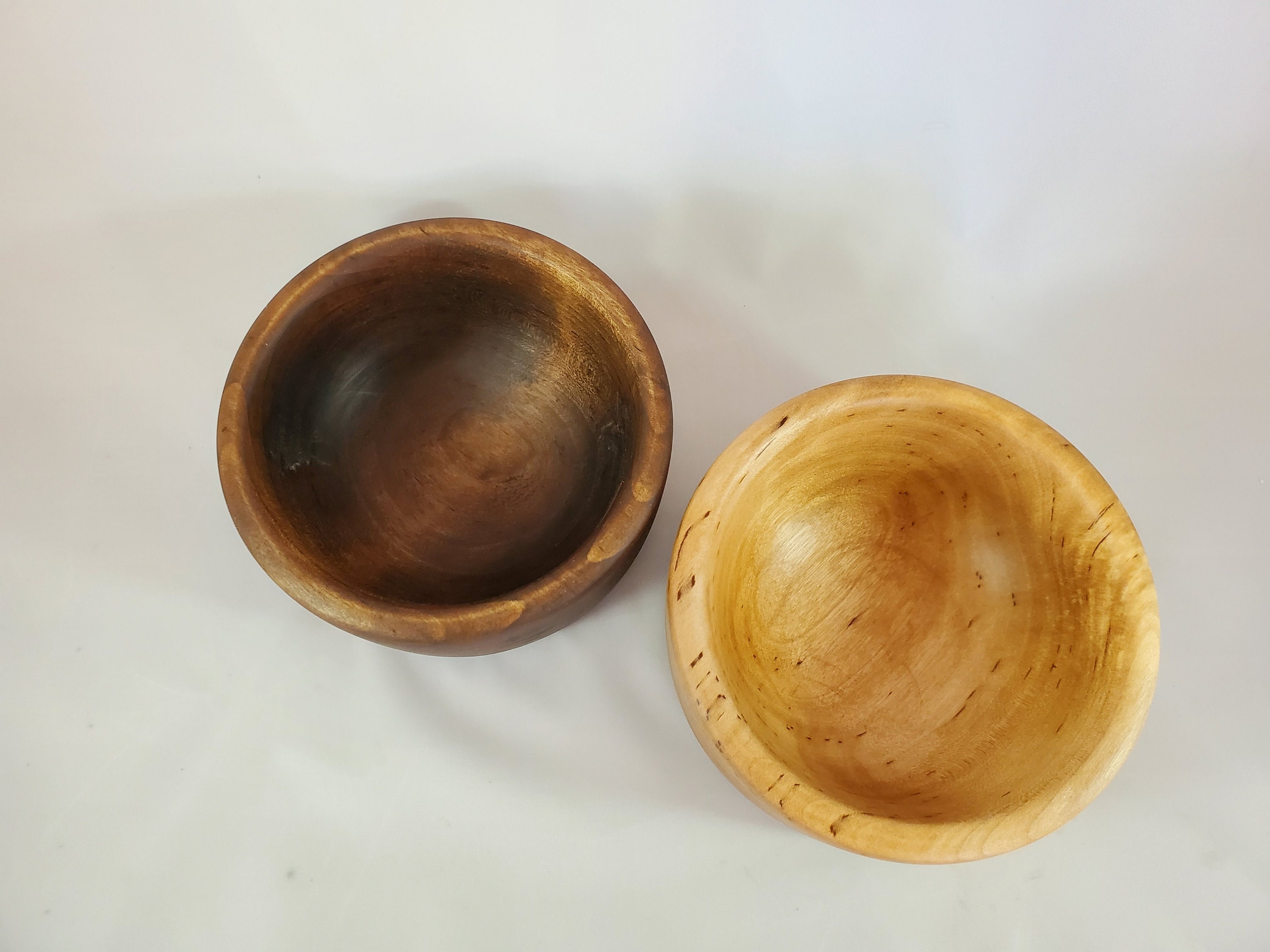 Pair of Red River Birch Woodturned Bowls Décor Wooden | Etsy