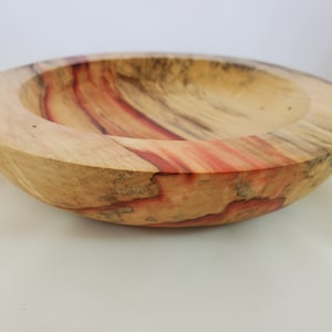 Red Flame Box Elder Spalted Wood Turned Dish / Wide Rimmed Bowl, Wooden ...